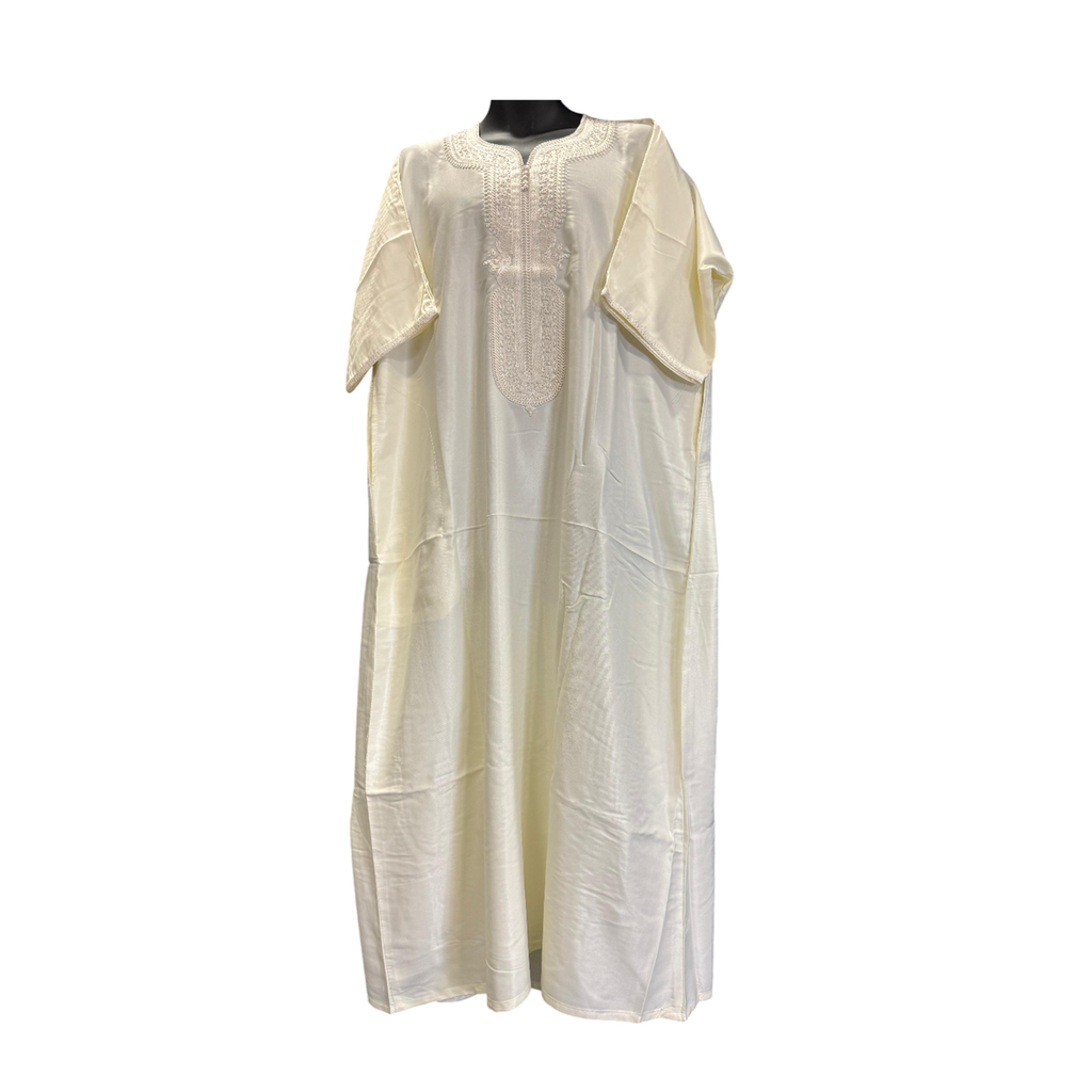 Moroccan Thoube With Short Hand Light Gold Wide Design – simplyislam